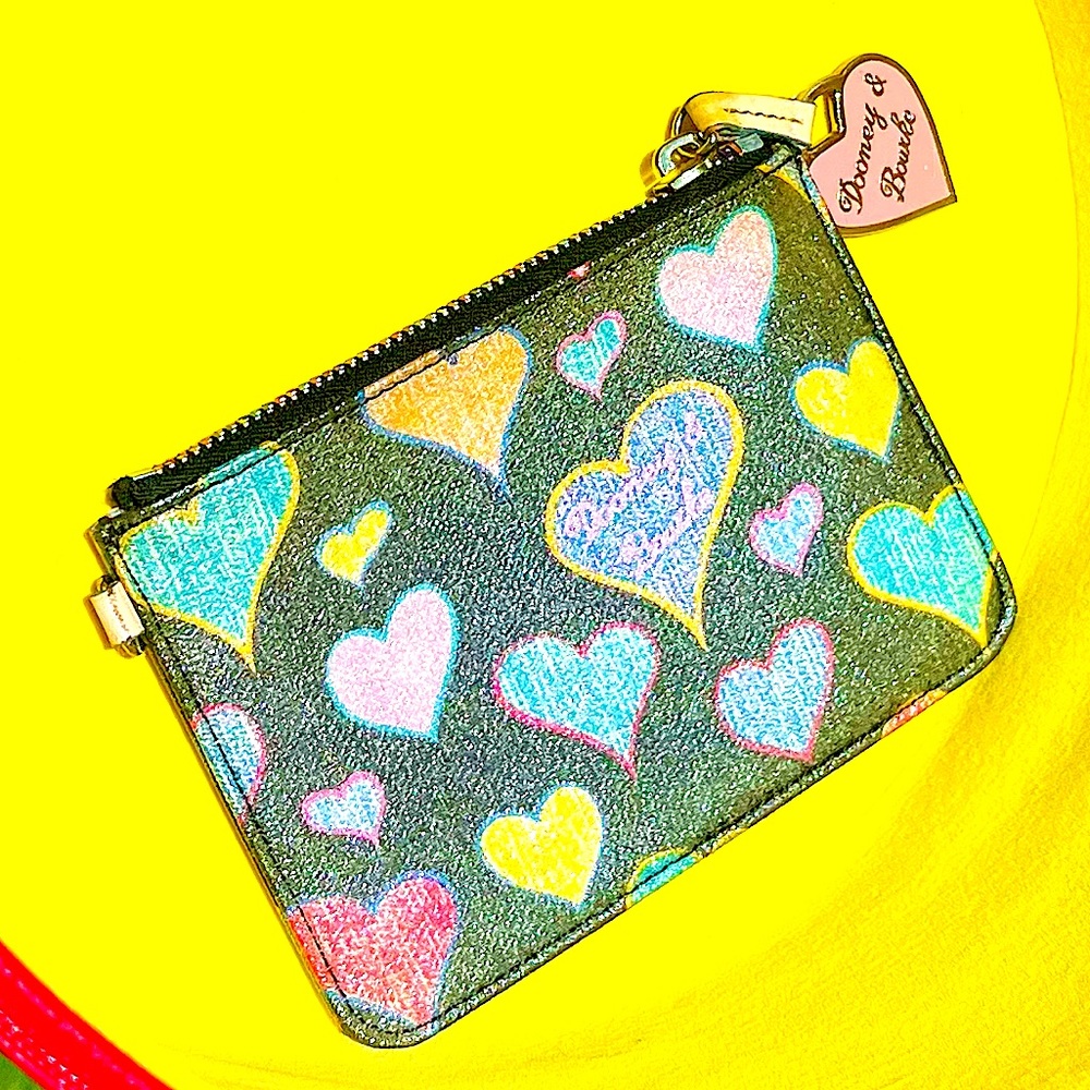 Rainbow Zipper Hearts Dooney And Bourke Card Holder K… - Gem